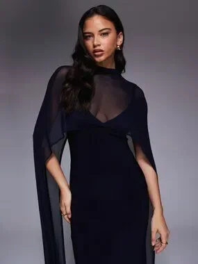 ASOS | Dresses | Asos Design Exaggerated Cape Maxi Dress | Poshmark